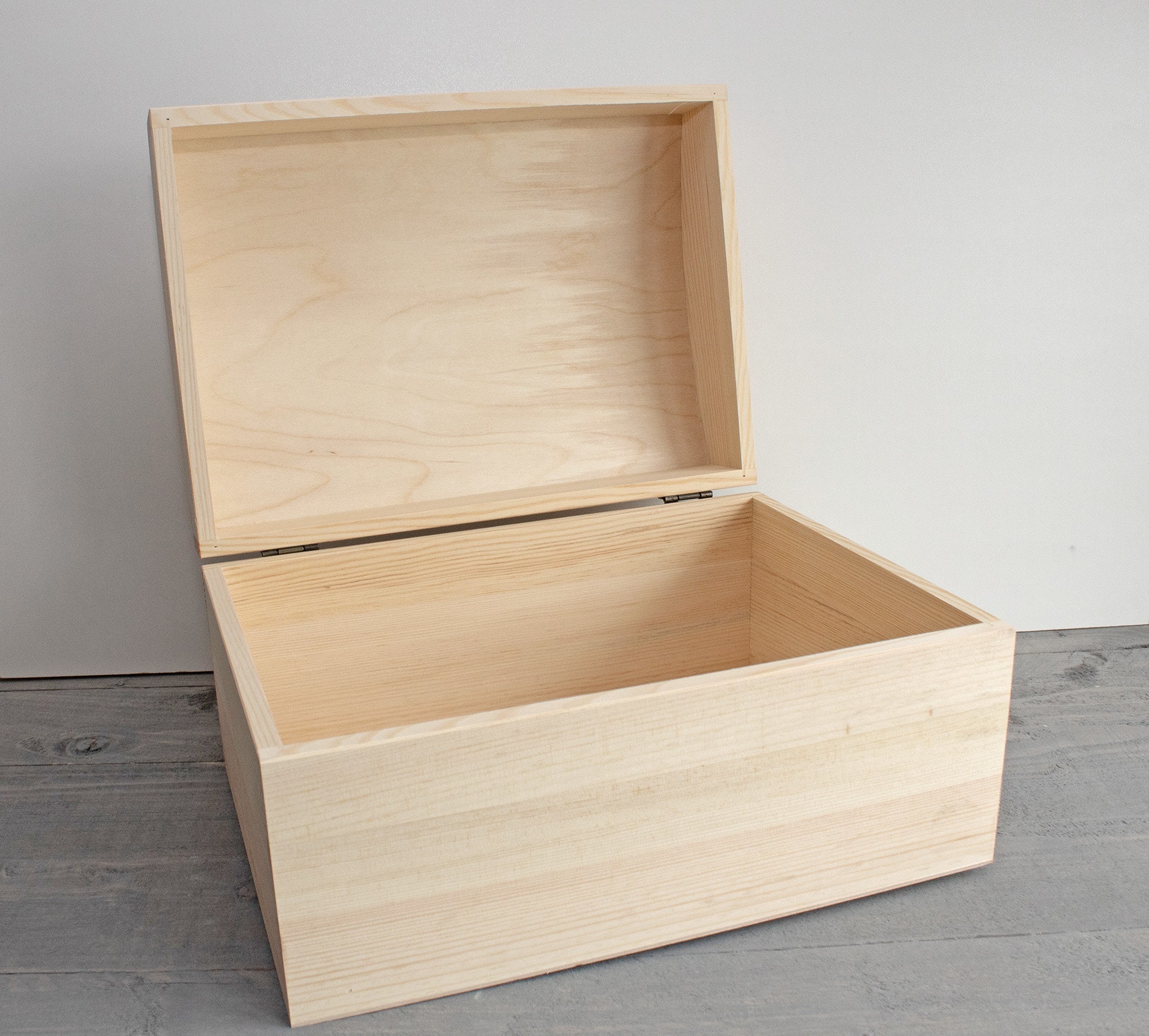 Large Wooden Chest Unfinished Wood Box Unpainted Decoupage | Etsy