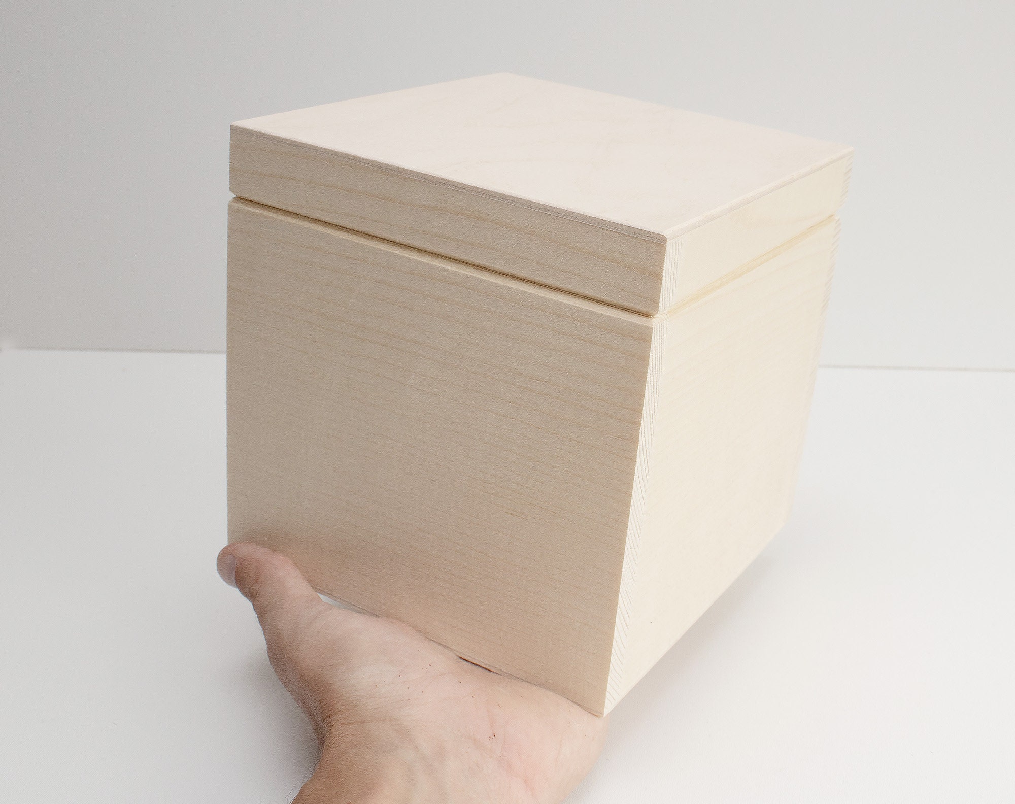 Cube Wooden Box Unfinished Unpainted Wood Box Wooden Storage | Etsy