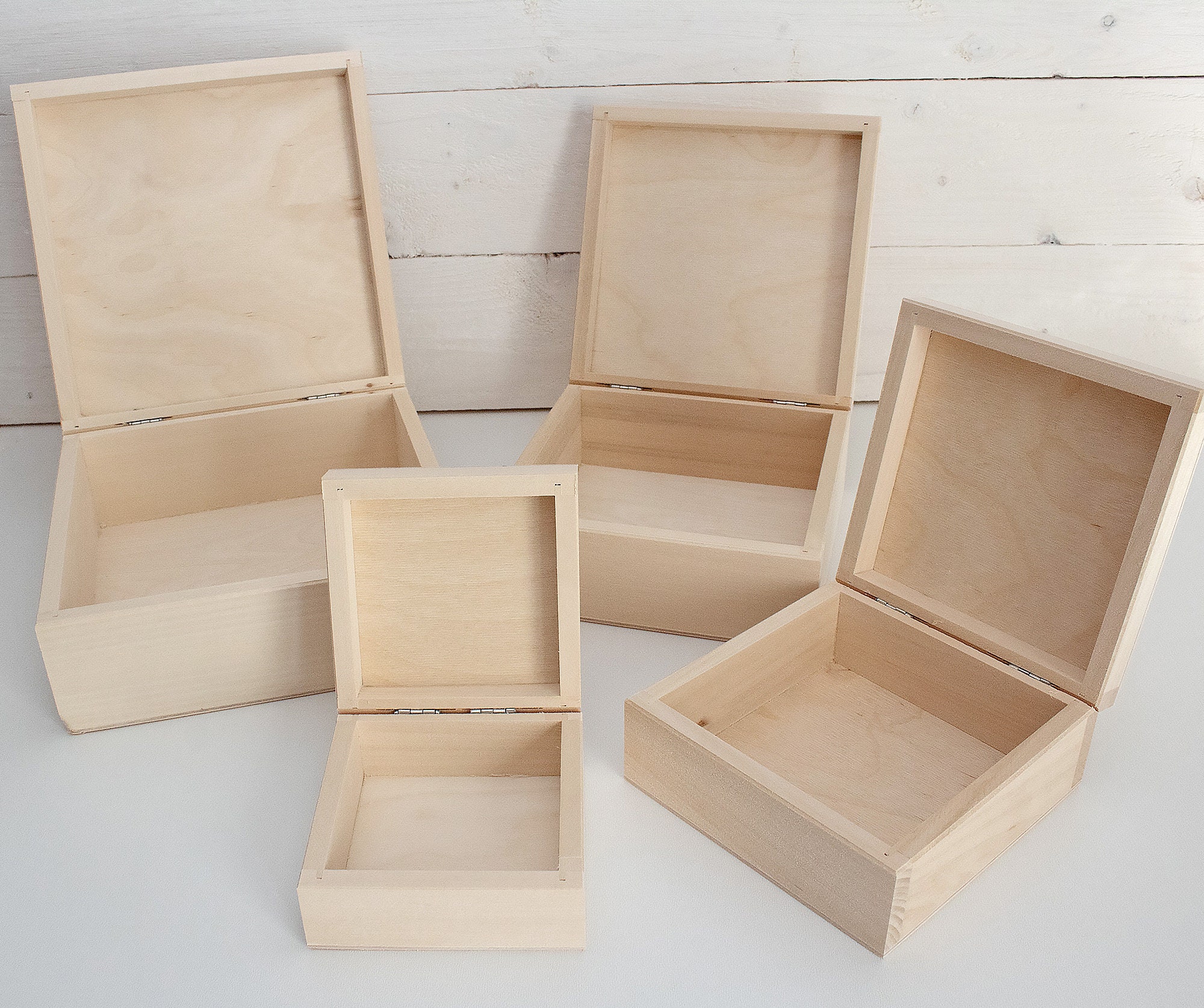 Natural Wooden Box Unfinished Wood Box Jewellery Box - Etsy