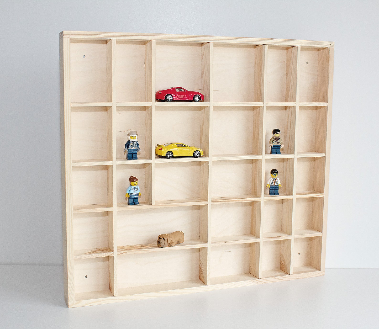 Large Wooden Display Unfinished 28 Compartments Wood Shelf - Etsy