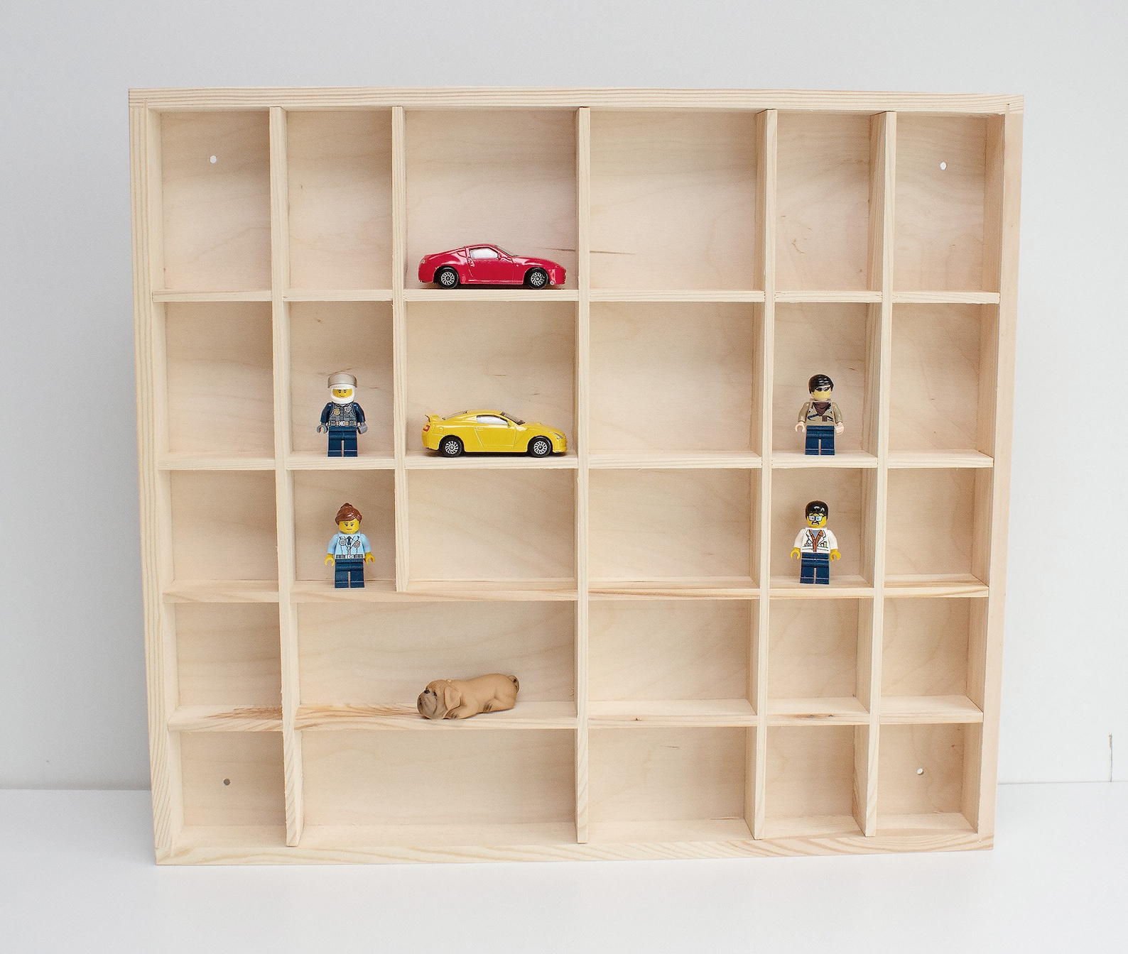 Large Wooden Display Unfinished 28 Compartments Wood Shelf - Etsy