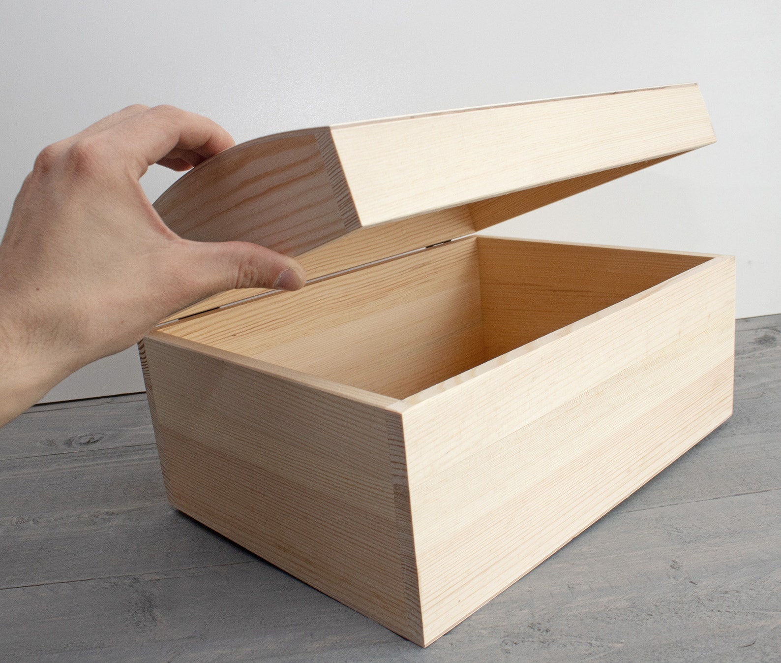 Large Wooden Chest Unfinished Wood Box Unpainted Decoupage - Etsy