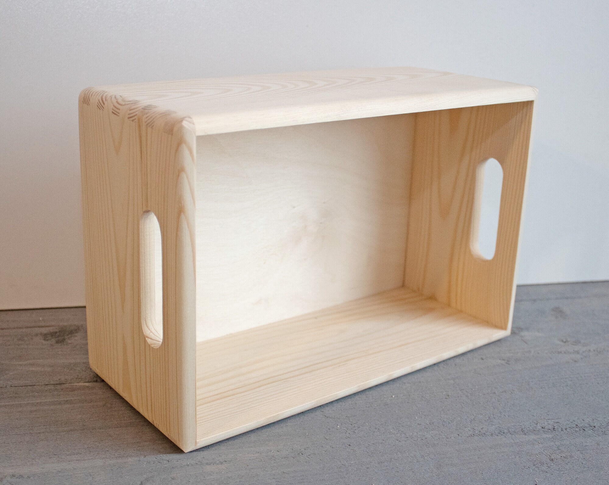 Wooden Storage Box With Handles Unfinished Wood Box - Etsy