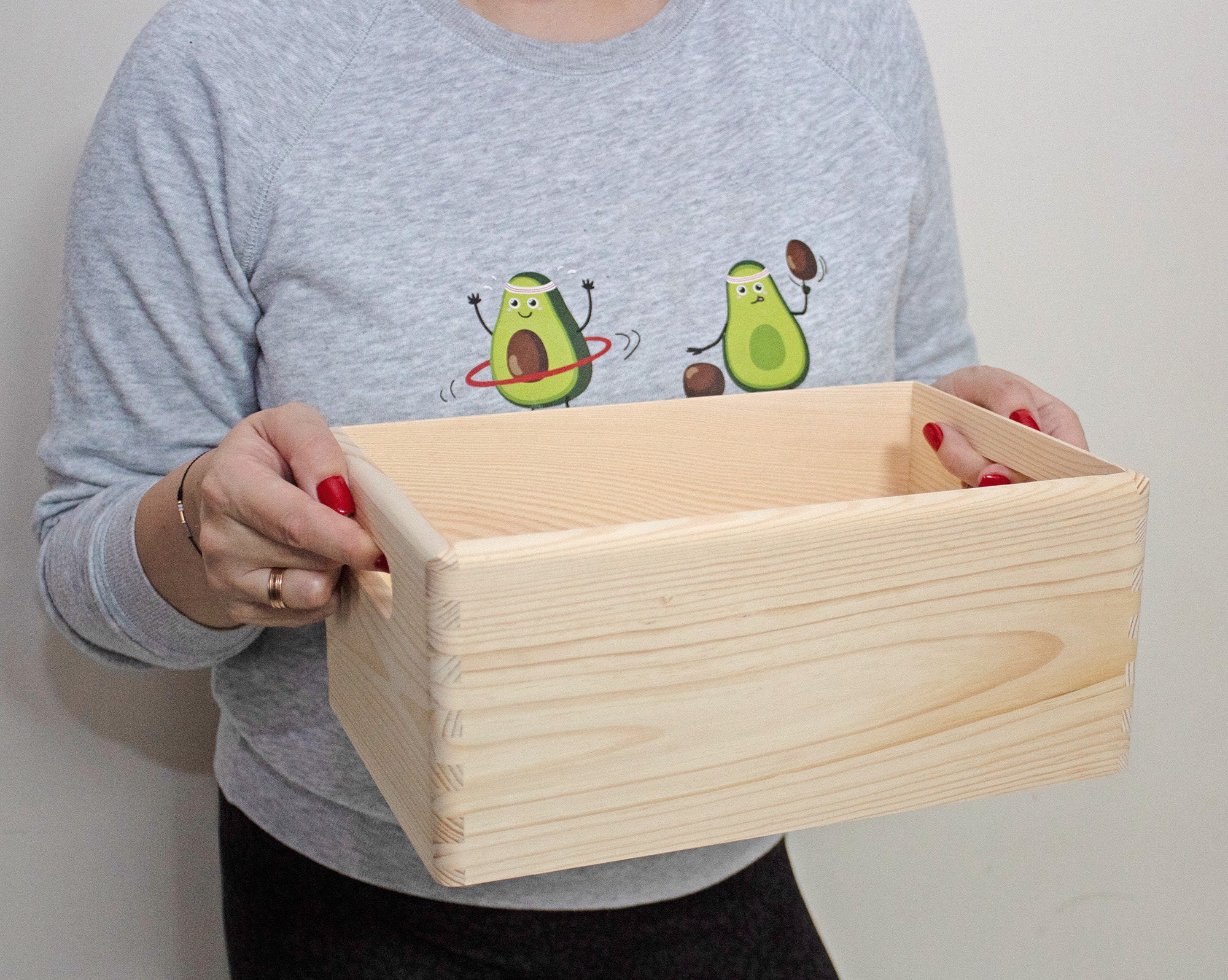 Wooden Storage Box With Handles Unfinished Wood Box - Etsy