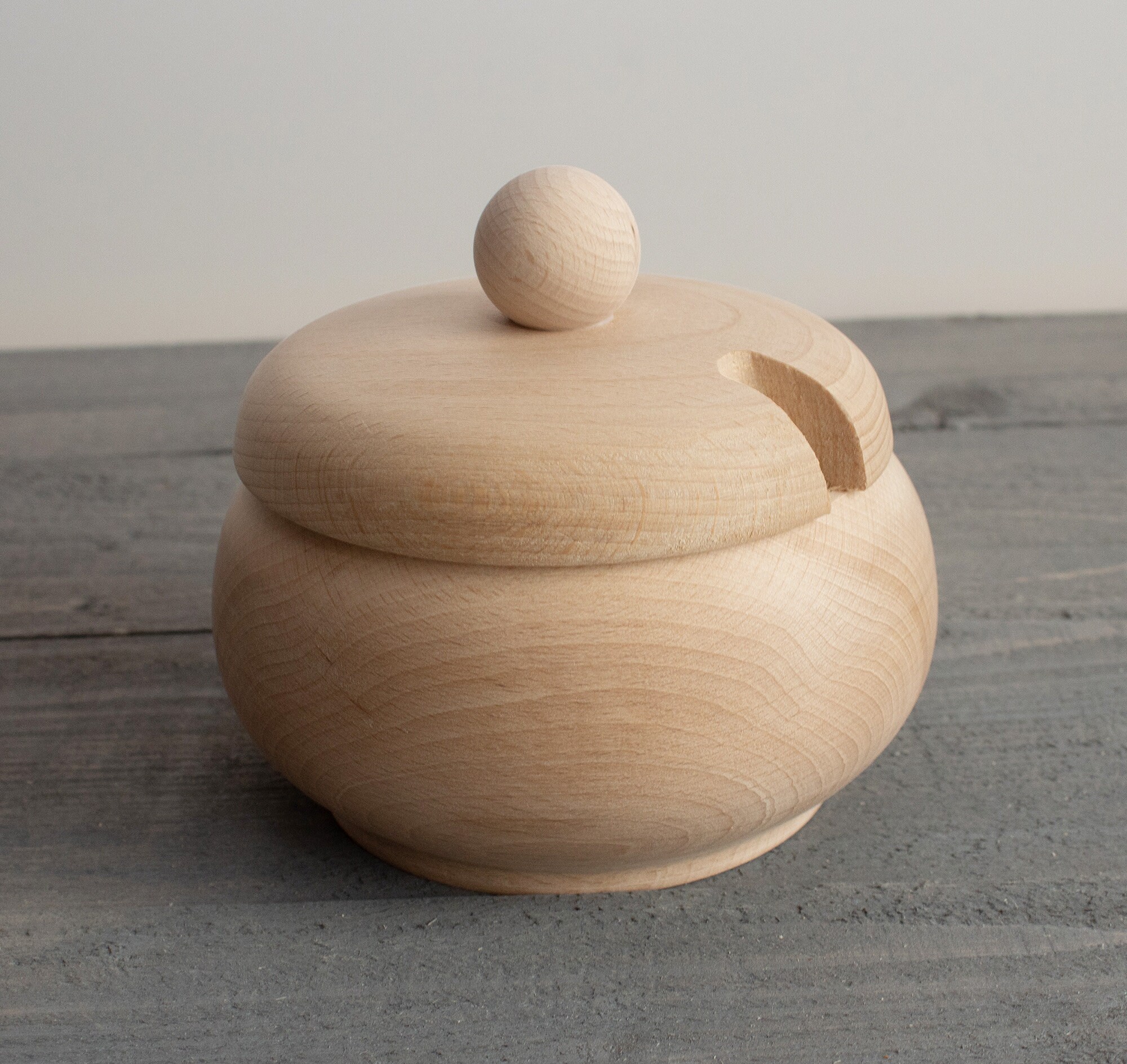 Wooden Bowl With Lid and Spoon 12cm 47 Unfinished - Etsy Ireland