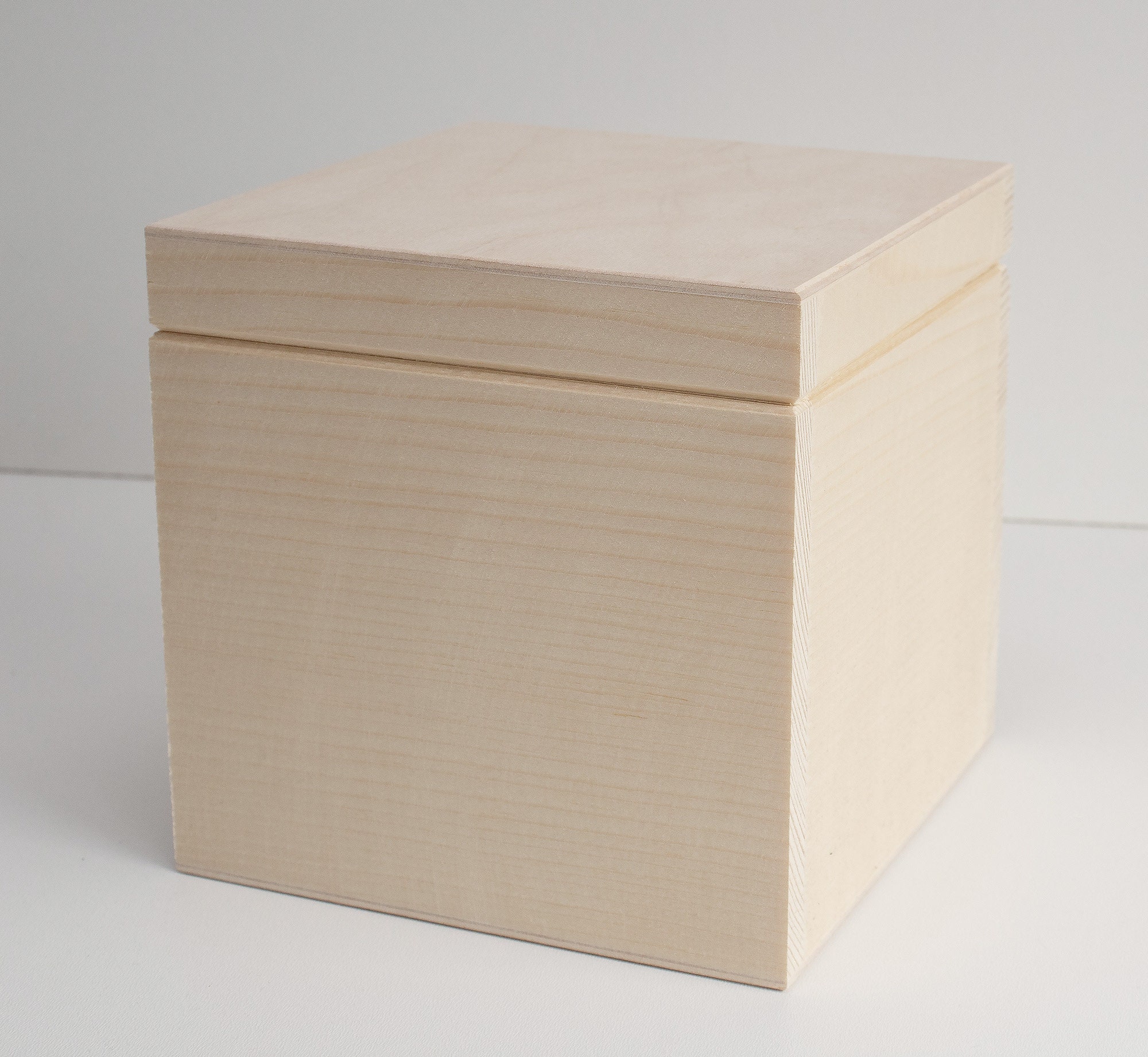 Cube Wooden Box Unfinished Unpainted Wood Box Wooden Storage | Etsy