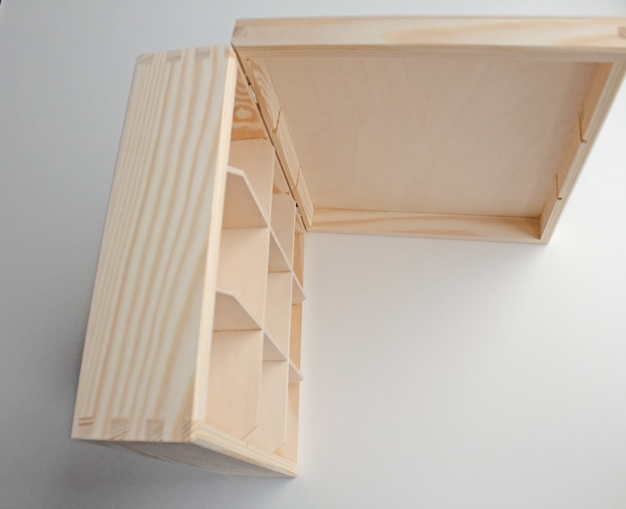 Unfinished Wooden Tea Box Unpainted Wood Tea Box 9 - Etsy