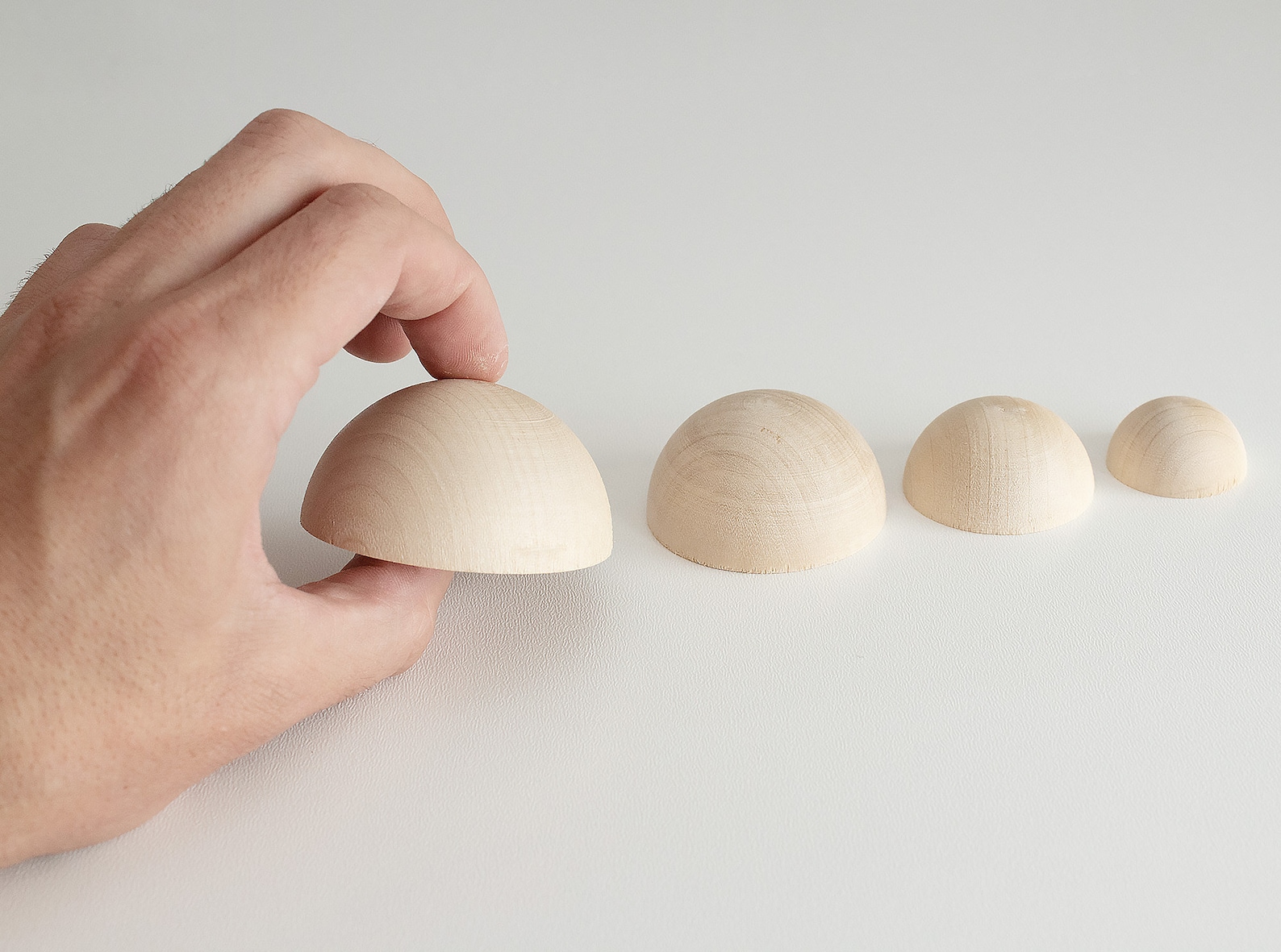 Natural Wooden Half Balls Unfinished Wood Semicircle Wood - Etsy