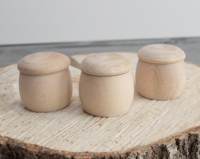 3pcs. Wood Ring Box'es, Small Round Wooden Box, Unfinished Wood Box ...