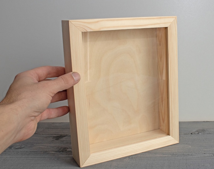 Large Wooden Shadow Box, Unfinished Wood Shadow Box, Wooden Frame ...