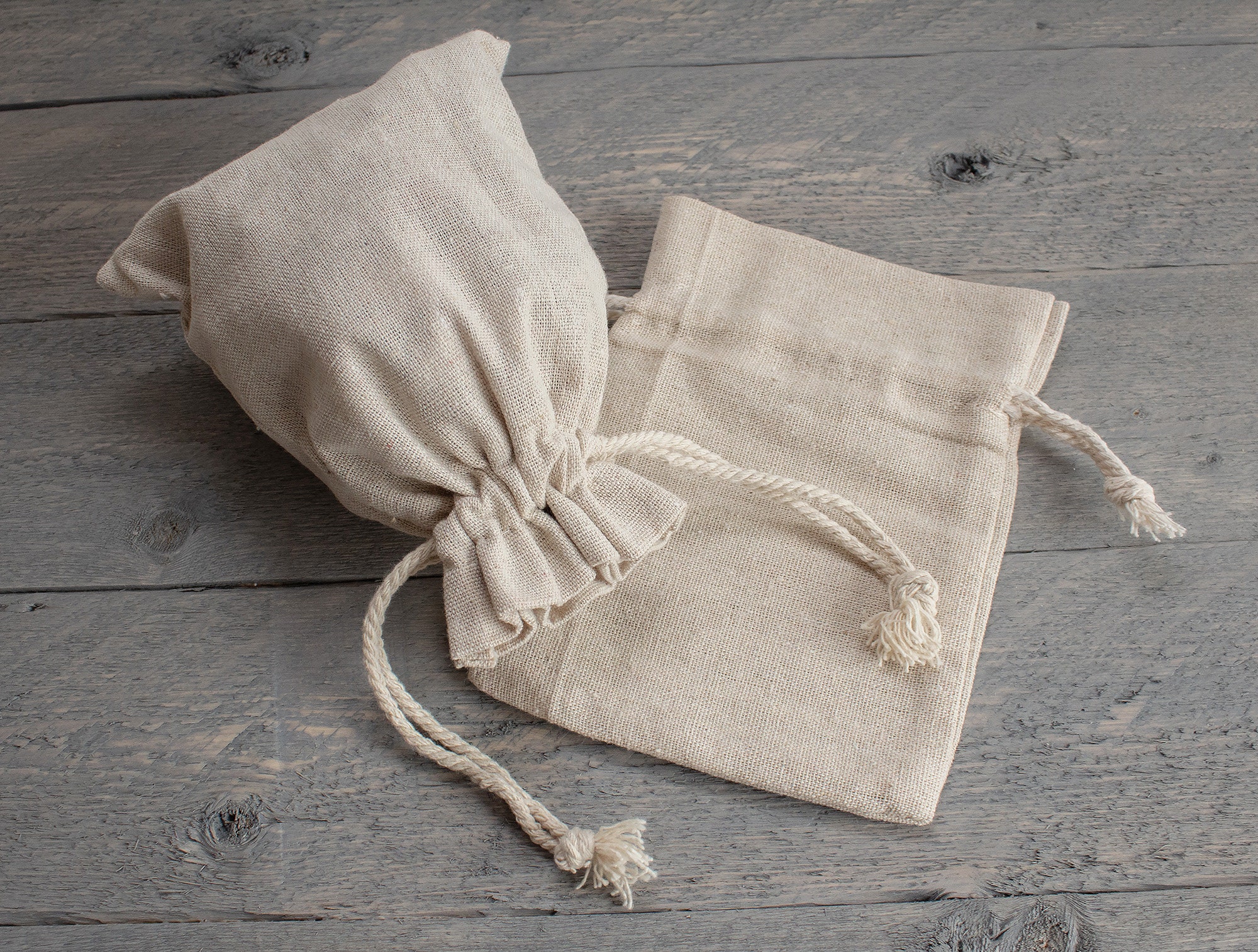 10pcs. Natural Linen Bags Jewelry Drawstring Bags Linen Gift | Etsy