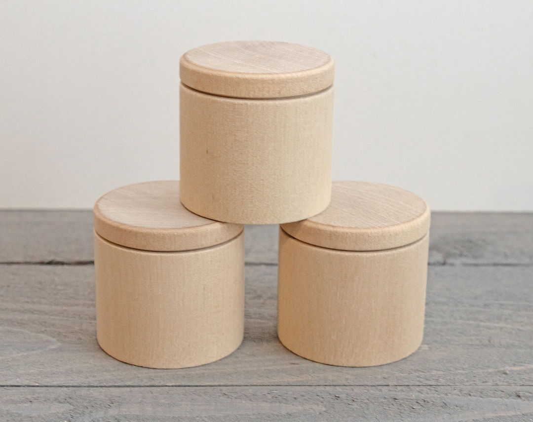 Wood Round Box, Unfinished Round Wooden Box, Wood Trinket Box, Jewelry ...
