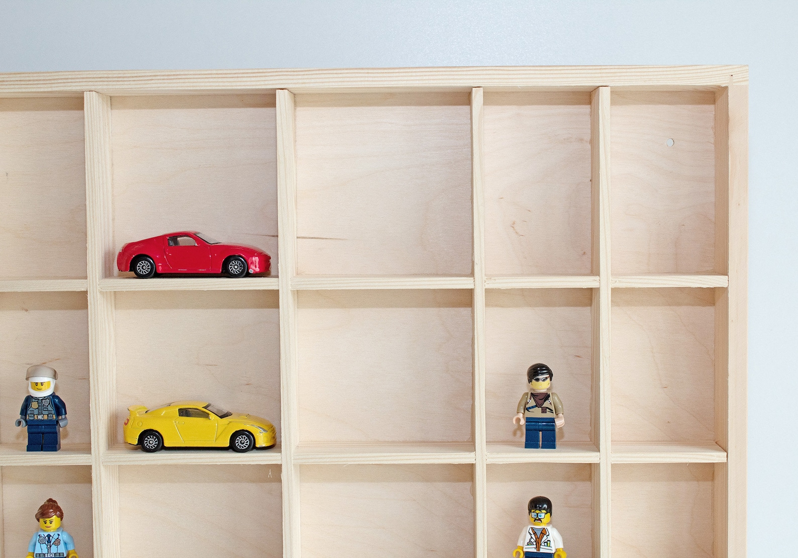 Large Wooden Display Unfinished 28 Compartments Wood Shelf - Etsy