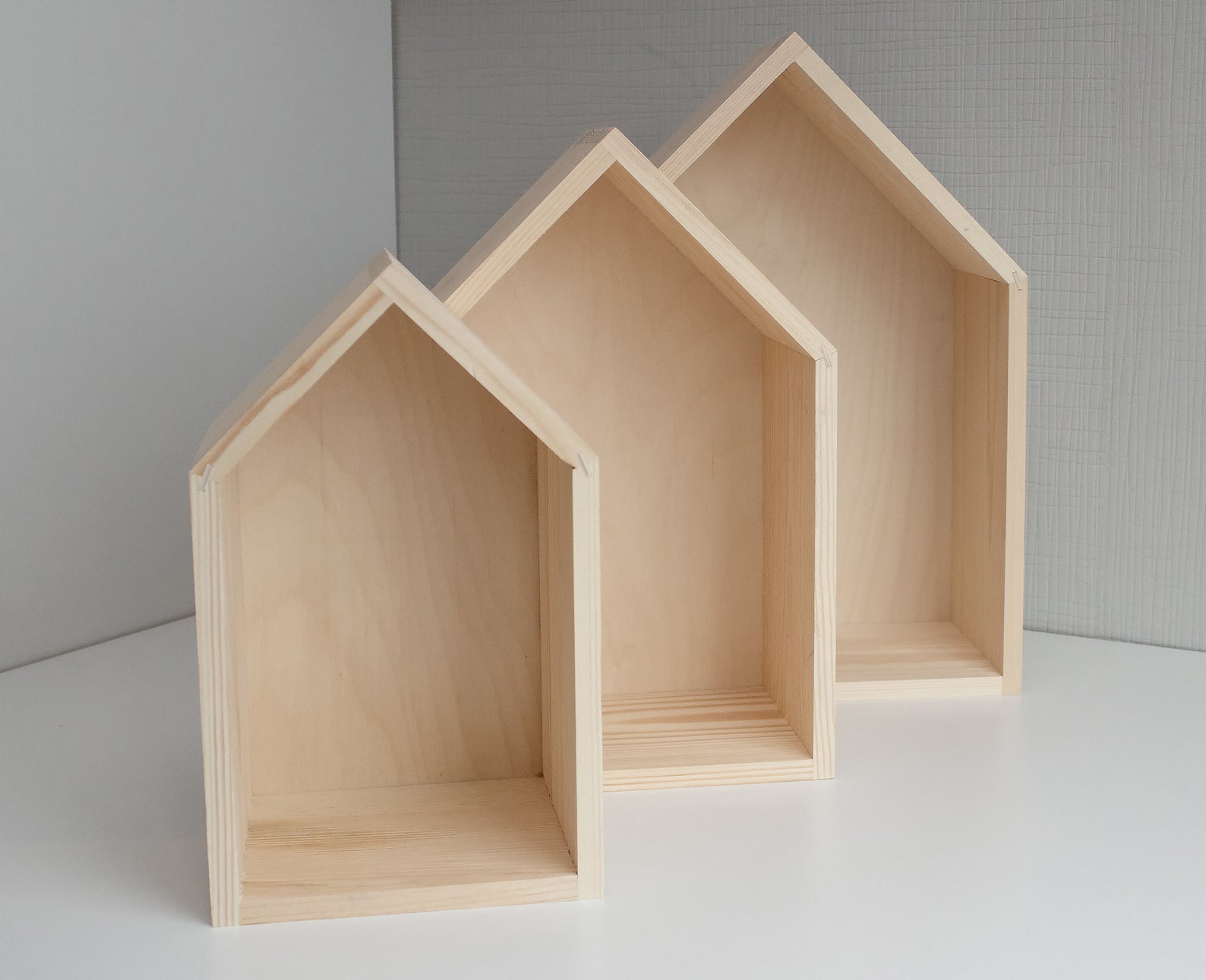 Unfinished Wooden House Shape Shelves Unpainted Wood Shelves - Etsy