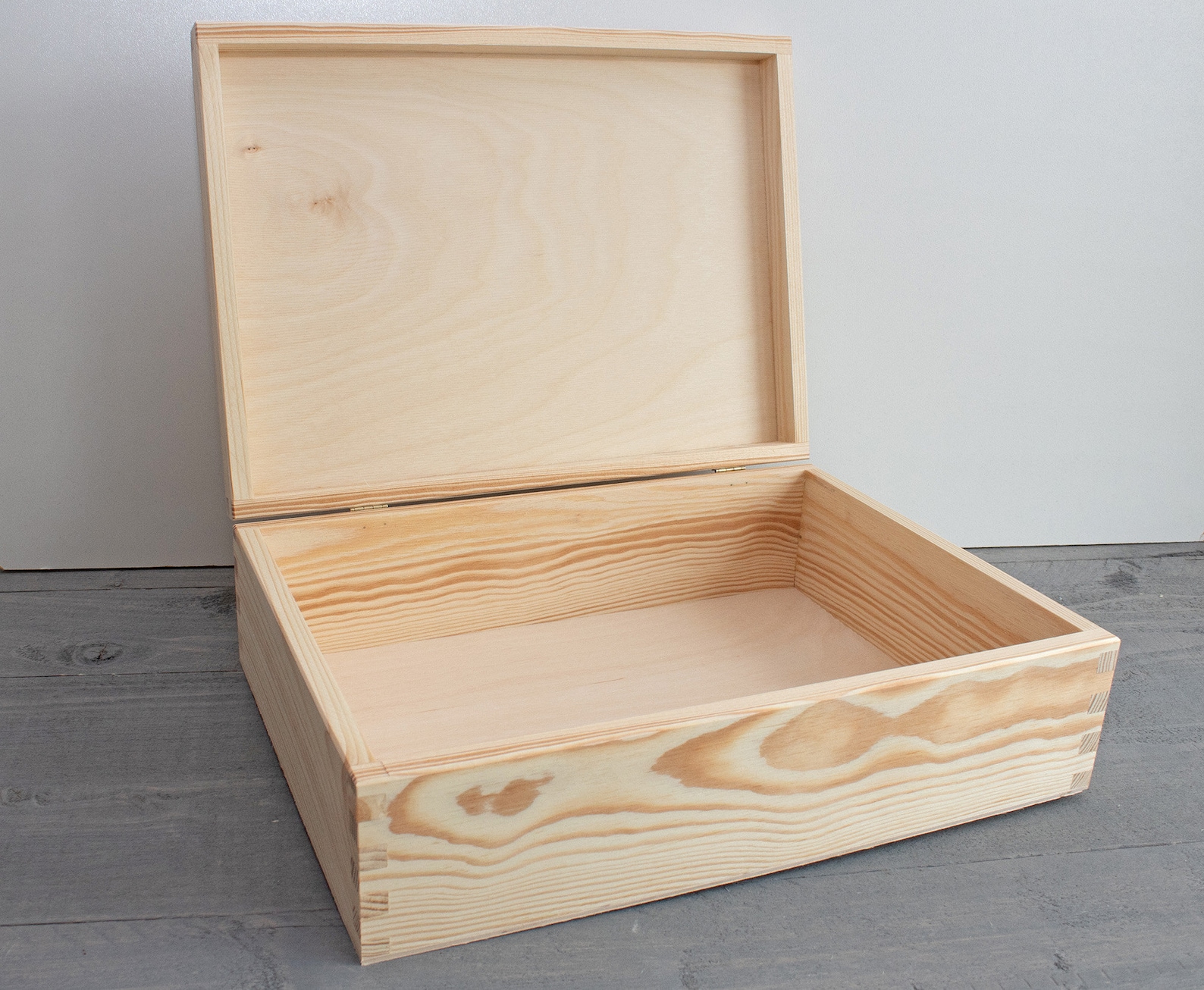 Große Natürliche Holzbox unfertige Holzbox Unlackierte | Etsy