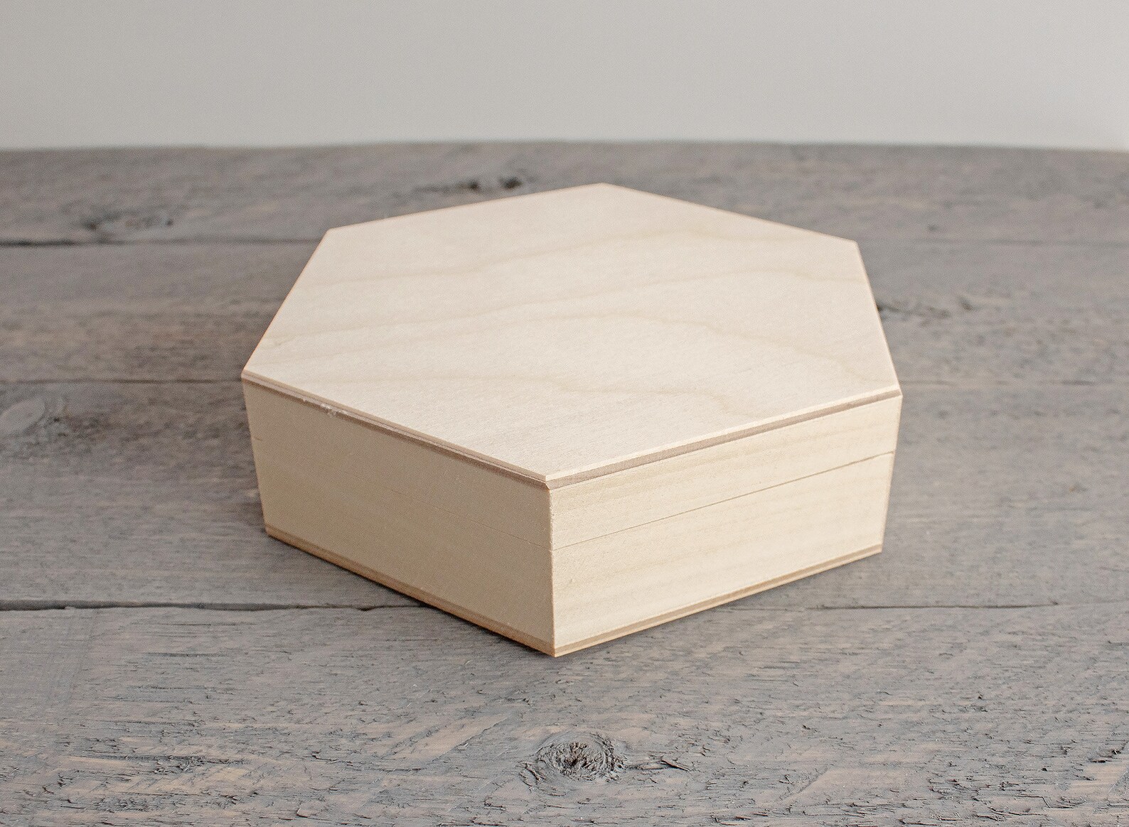 Hexagon Wooden Box Unfinished Wood Box Wedding Keepsake Box - Etsy