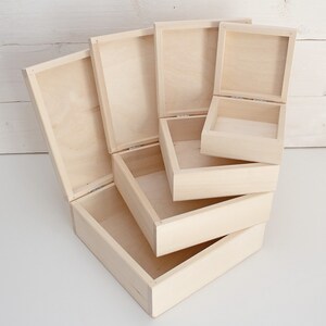 Natural Wooden Box Unfinished Wood Box Jewellery Box - Etsy