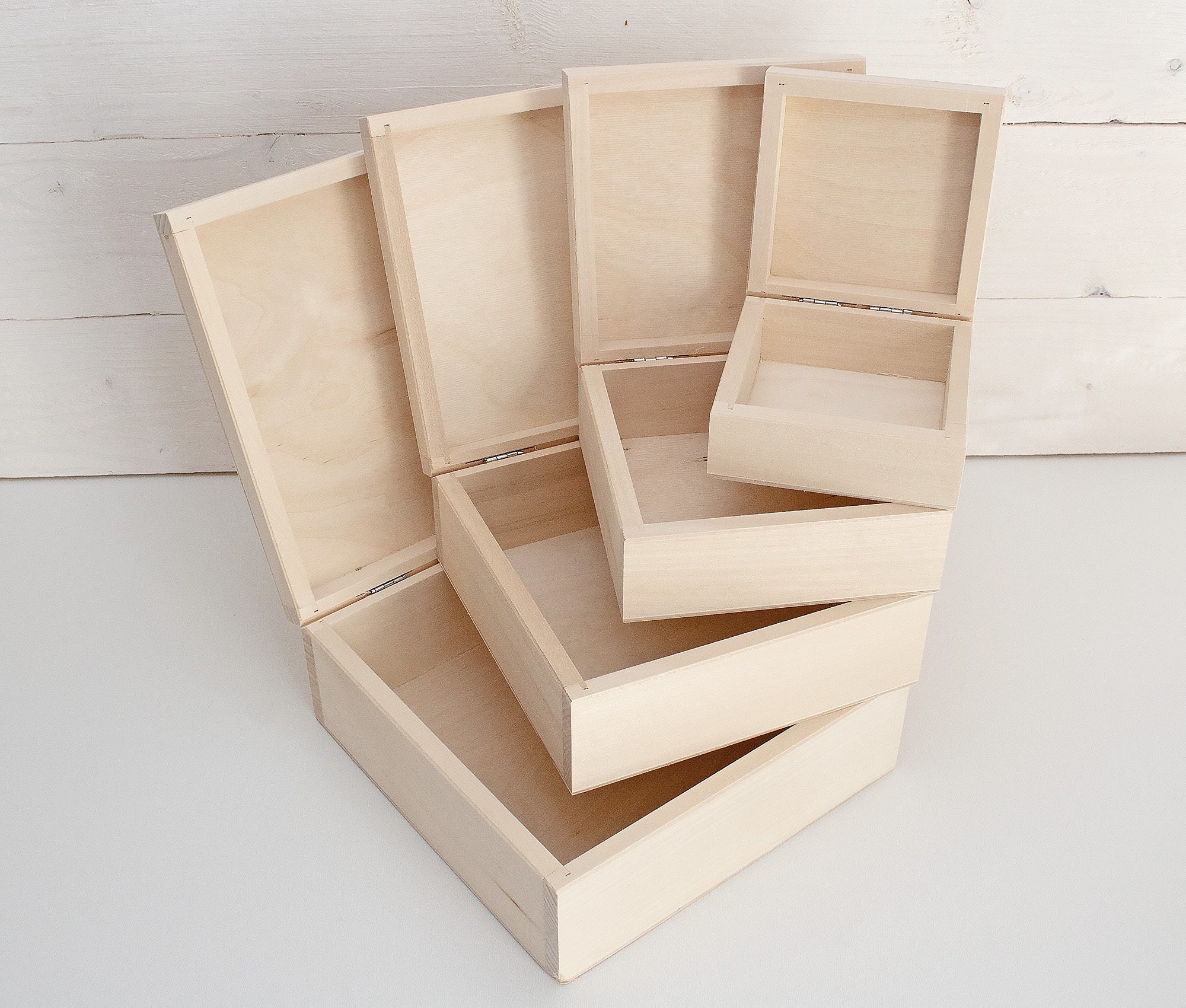 Natural Wooden Box Unfinished Wood Box Jewellery Box - Etsy