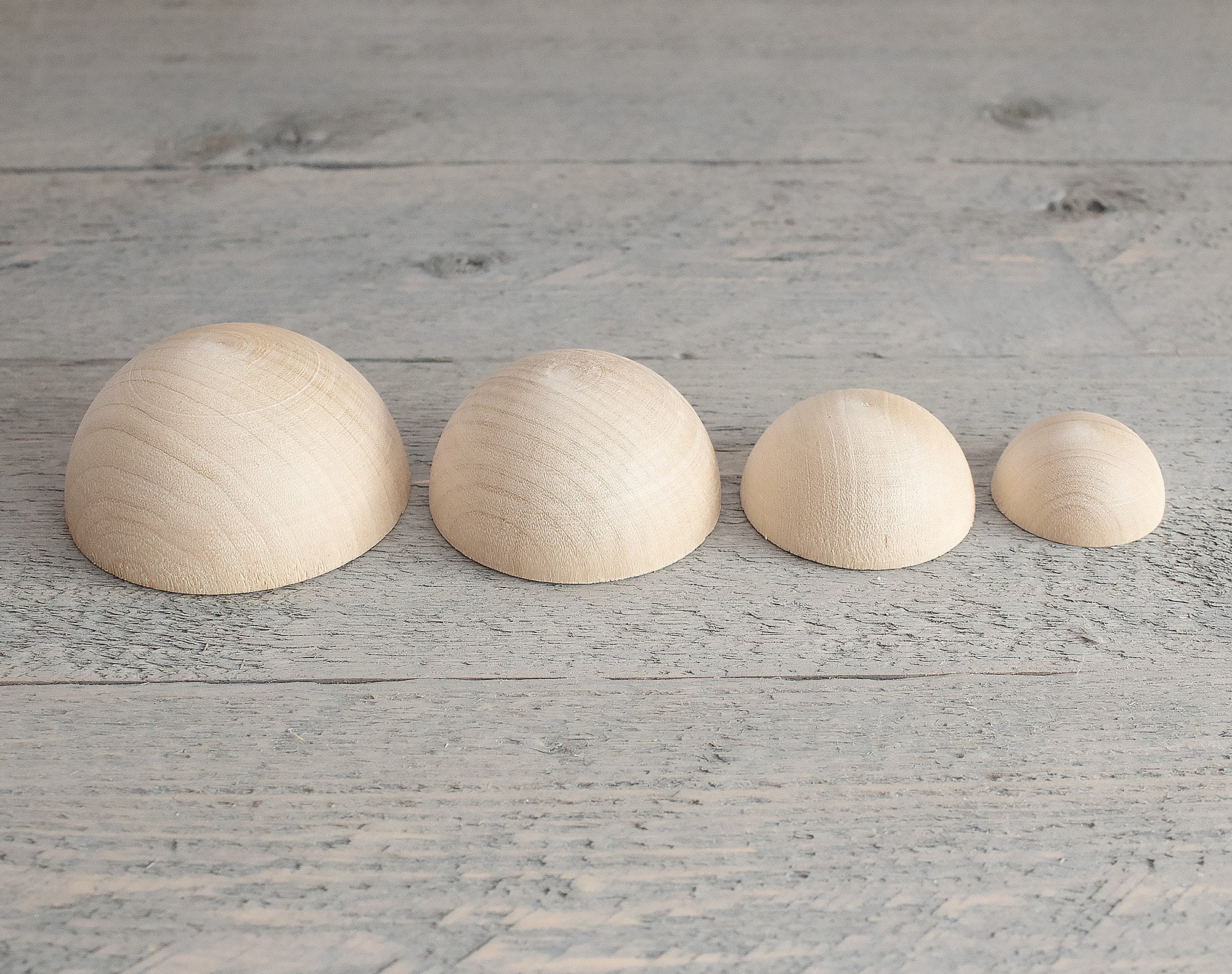 Natural Wooden Half Balls Unfinished Wood Semicircle Wood - Etsy