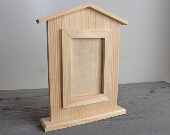 Wooden Picture Frame House Wood Photo Frame Unfinished - Etsy