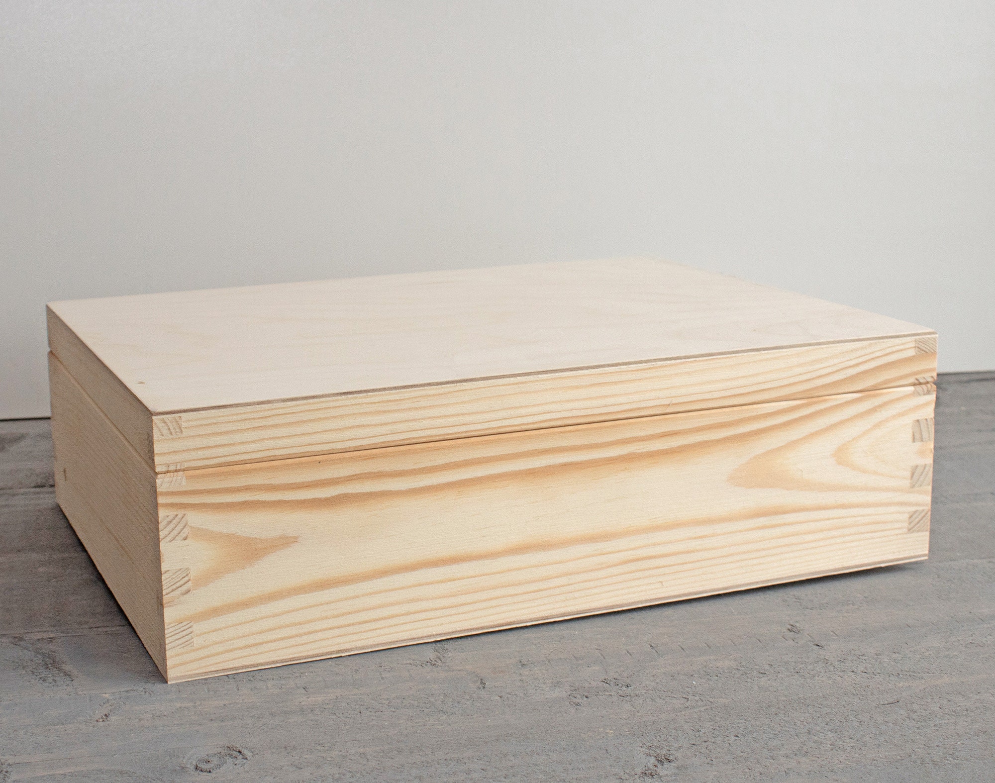 Große Natürliche Holzbox unfertige Holzbox Unlackierte | Etsy