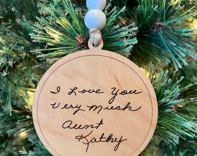 Actual Handwriting Ornament, Keepsake, Handwritten, Gift, Personalized ...