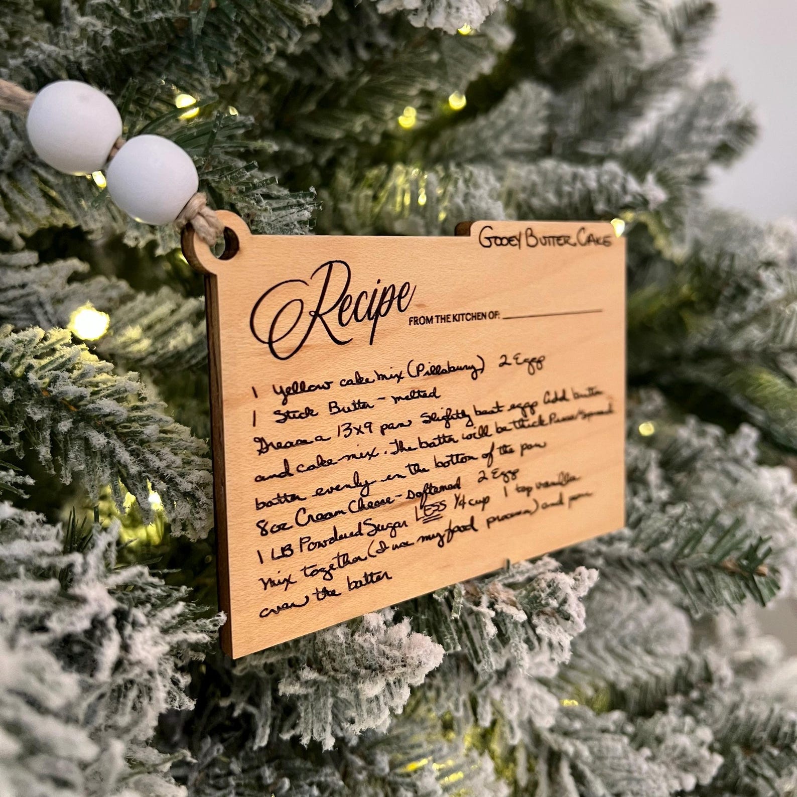 Handwriting Recipe Card Ornament, Actual Handwriting, Handwritten ...