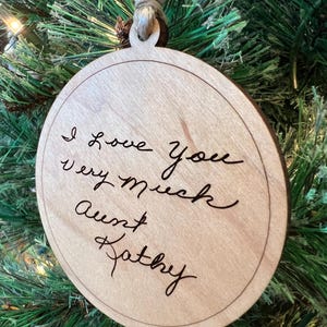 Actual Handwriting Ornament, Keepsake, Handwritten, Gift, Personalized ...