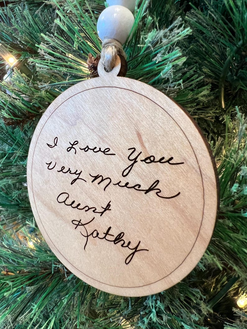 Actual Handwriting Ornament, Keepsake, Handwritten, Gift, Personalized ...