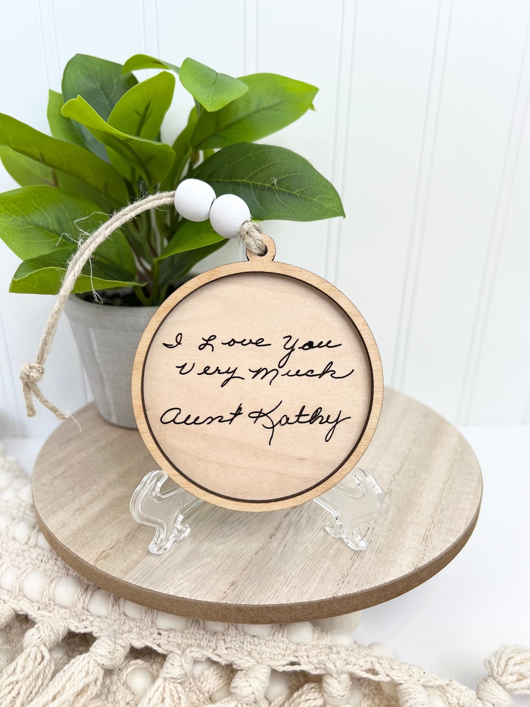 Handwriting Ornament, Keepsake, Handwritten, Gift, Personalized, Laser ...