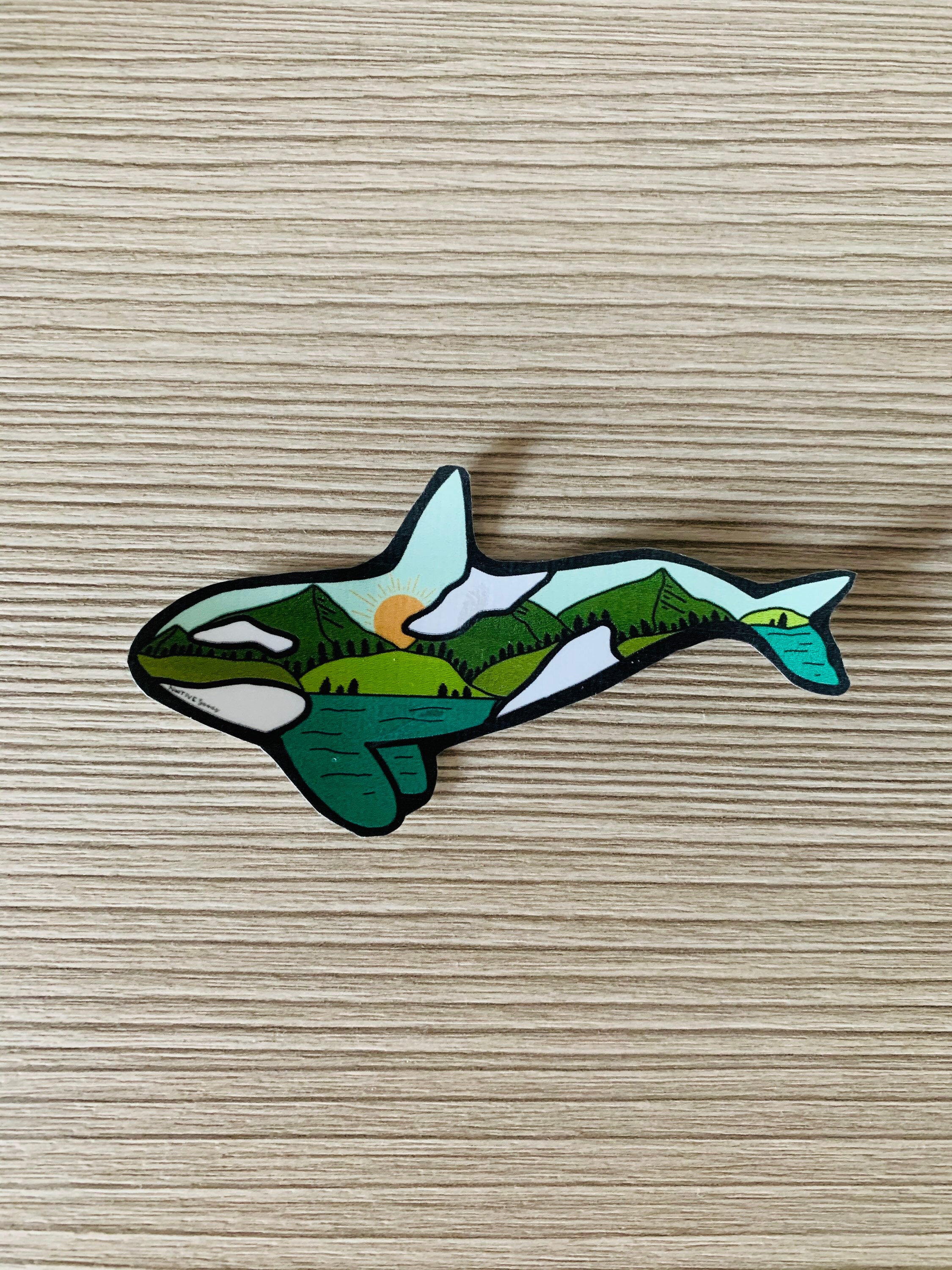 Orca Landscape Sticker | Etsy