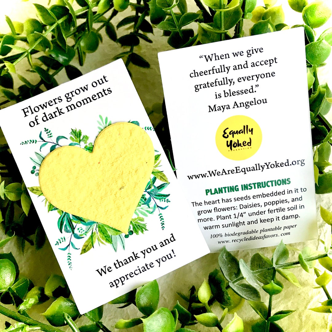 Custom Design - Seed Paper Plantable Heart Cards - Add Logo, Change ...