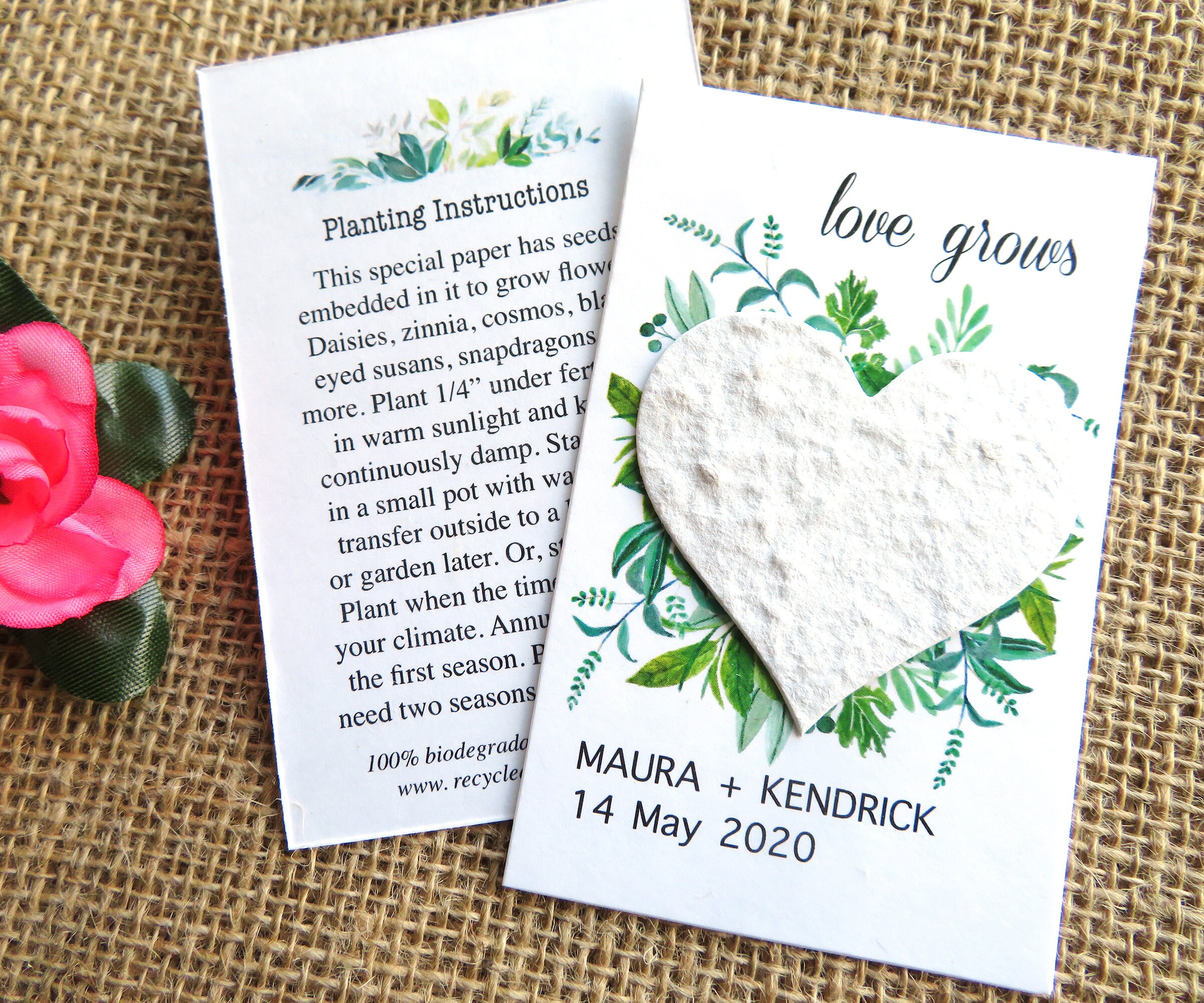 Paper & Party Supplies Party Supplies Your choice plantable heart color ...
