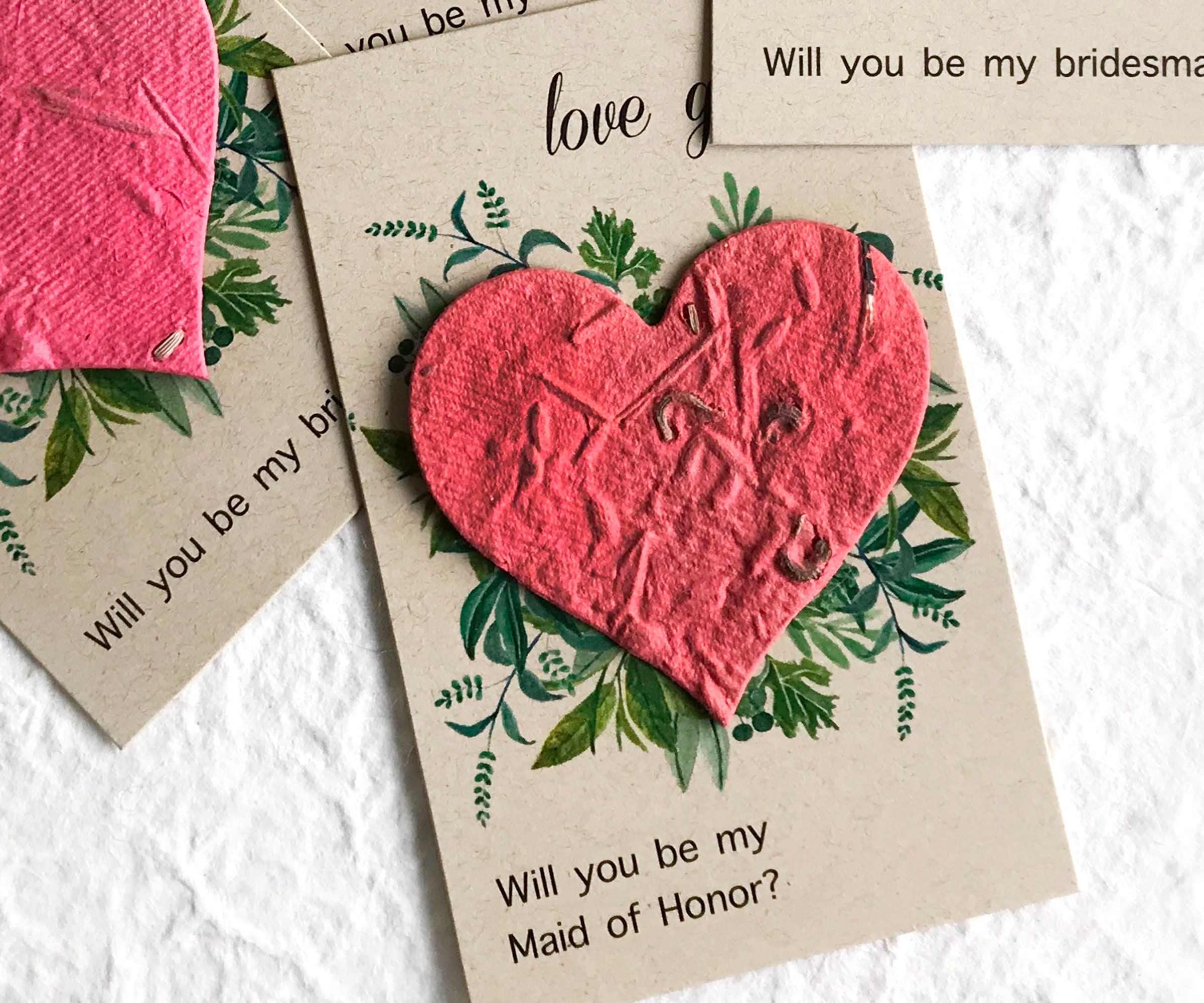 8 Plantable Bridesmaid Proposal Card Set Flower Seed Paper | Etsy