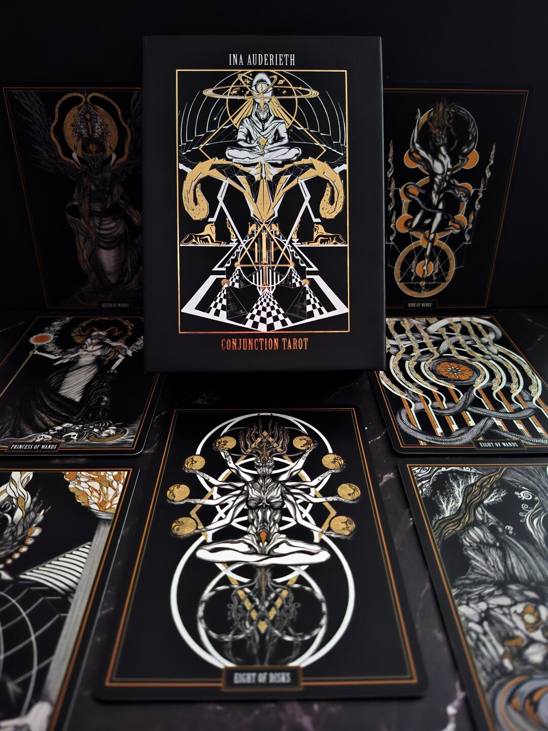Conjunction Tarot Deck: Hand-drawn Alchemy Oracle Cards With Gold Foil ...