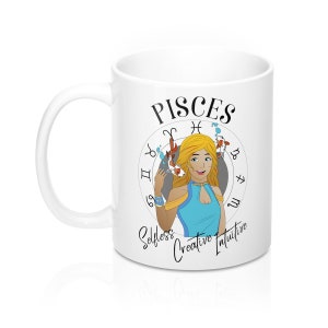Custom Pisces Horoscope Mug 11oz in Colored Design optional | Etsy