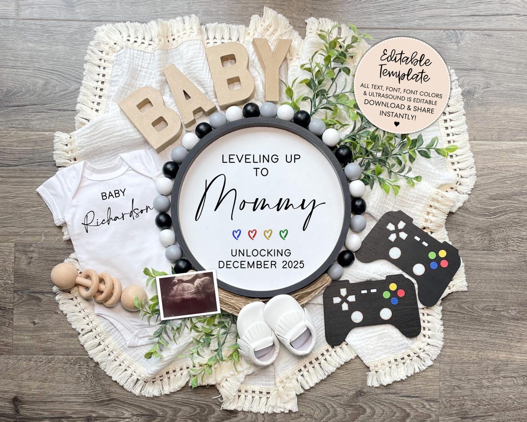 Video Game Digital Pregnancy Announcement, Gaming Baby Announcement ...