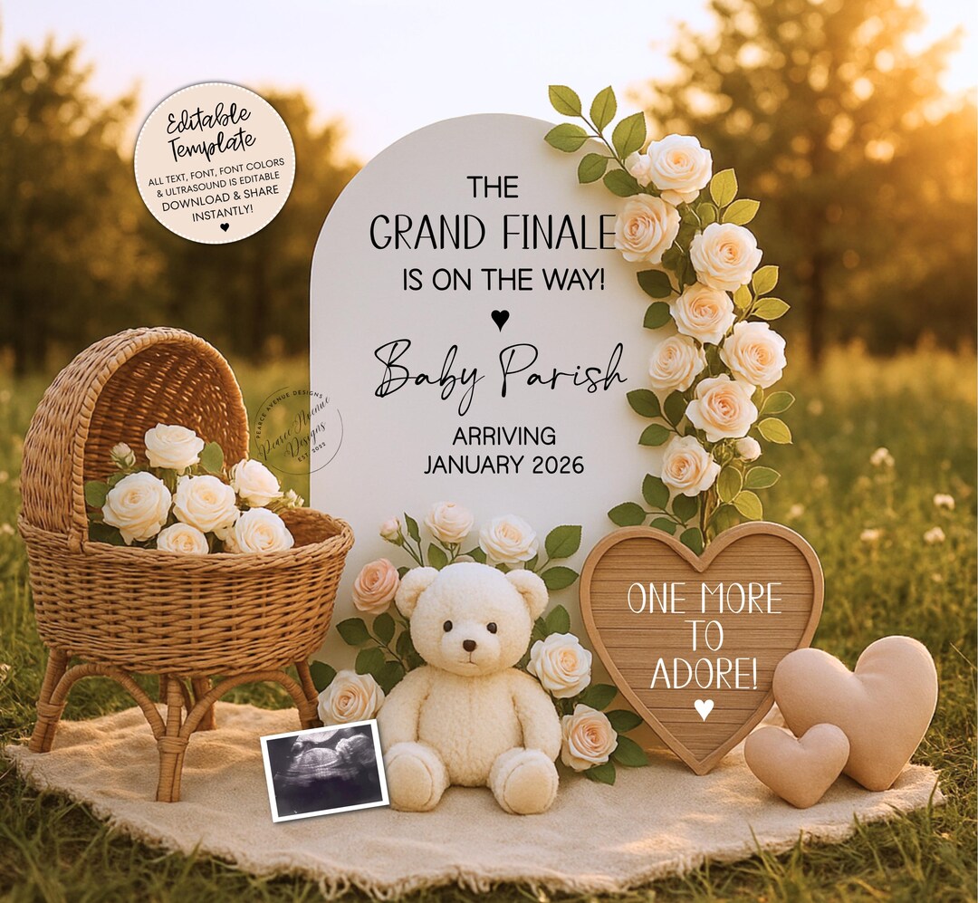 Editable Grand Finale Pregnancy Announcement: Social Media Reveal ...