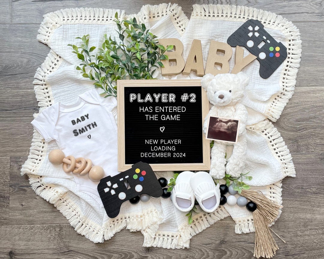 Gamer Baby Announcement: New Player Pregnancy Reveal (digital Template ...