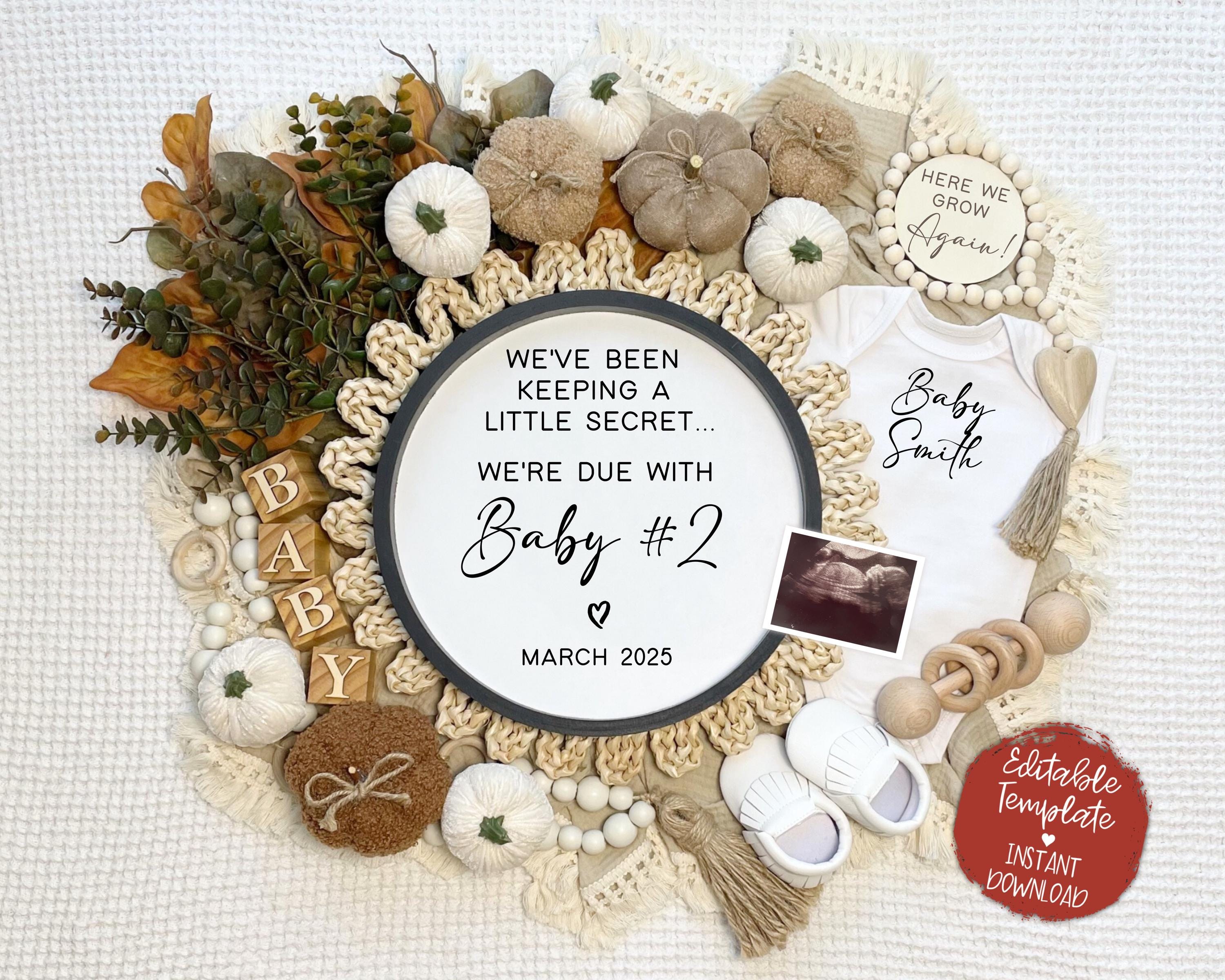 Fall Second Baby Announcement, Fall Pregnancy Announcement Digital ...