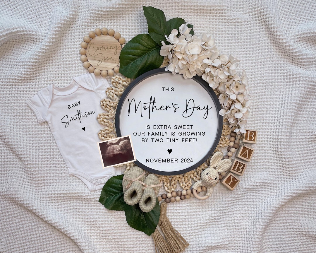 Mother's Day Pregnancy Announcement, Digital Baby Announcement ...