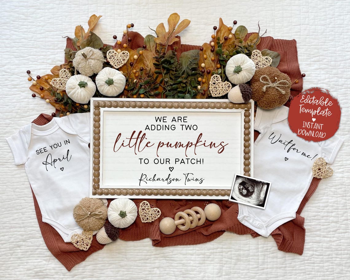 Twins Fall Pregnancy Announcement for Social Media, November Twin ...