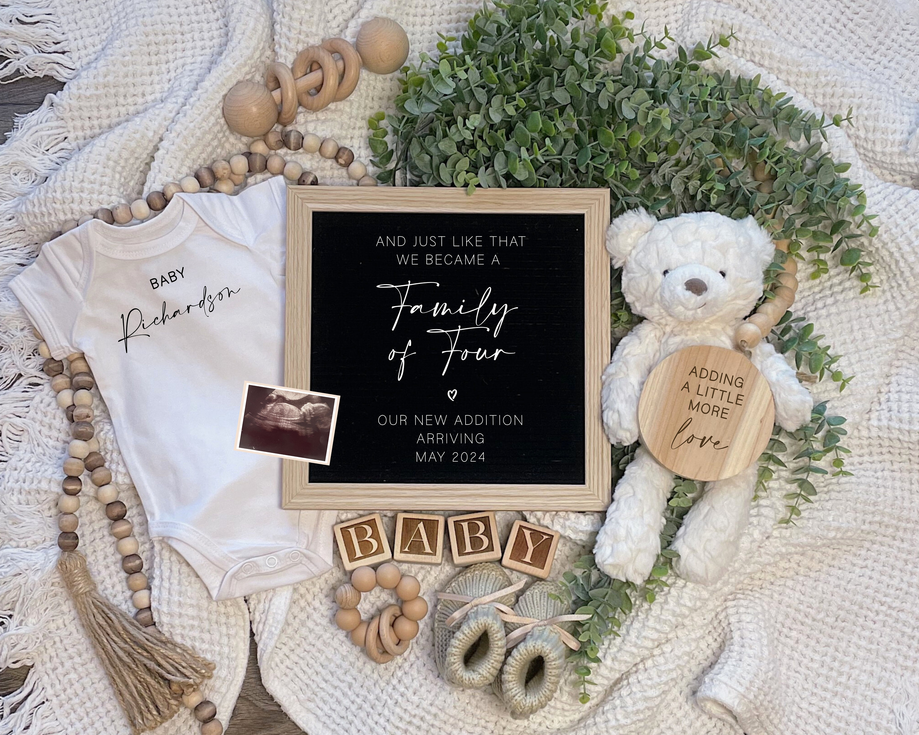Second Baby Announcement, Digital Pregnancy Announcement, Gender ...
