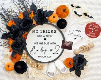 Halloween Pregnancy Announcement Digital, Last One Baby Announcement ...