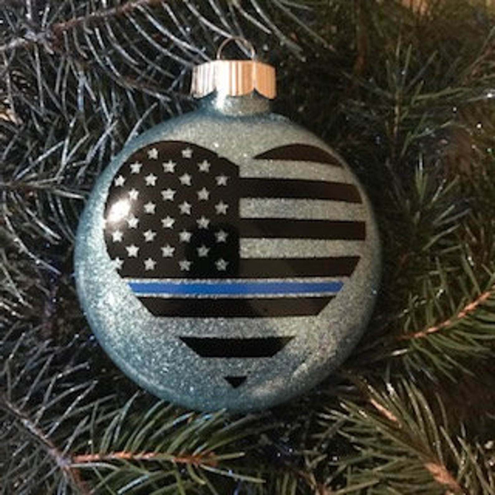 Thin Blue Line Ornament - Etsy