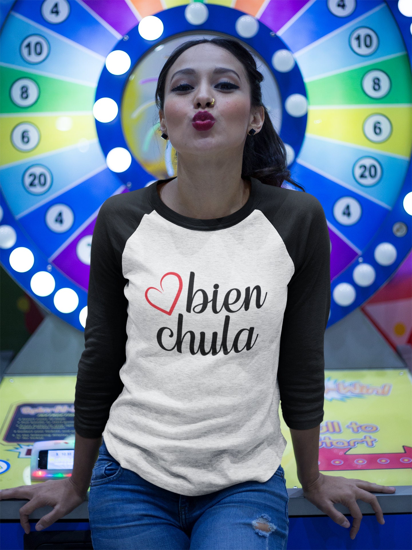 Bien Chula | Sabroso Streetwear Chica Latina 3/4 Sleeve Baseball Tee - Etsy