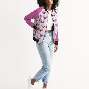 Women's Bomber Jacket Hummingbird and Orchids - Etsy