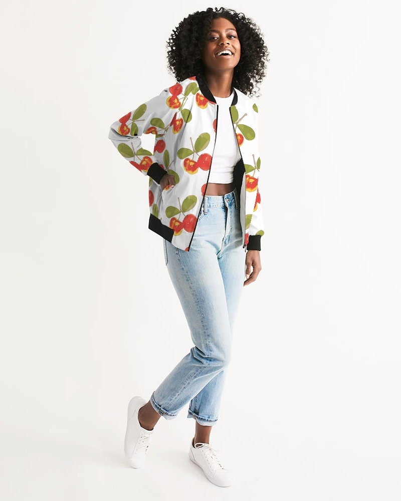 Women's Bomber Jacket Acerola Caribbean Cherry | Sabroso Streetwear - Etsy