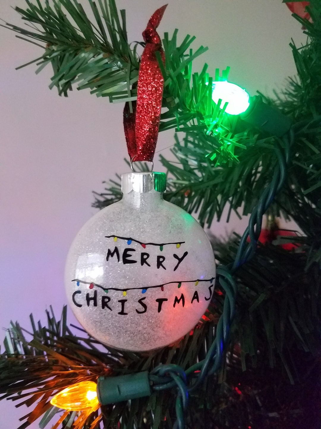 Stranger Things Ornament, Alphabet Wall, Christmas Ornament, Glass ...