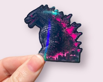 Kawaii Chibi Godzilla Glossy Vinyl Sticker for Laptops, Notebooks, and ...